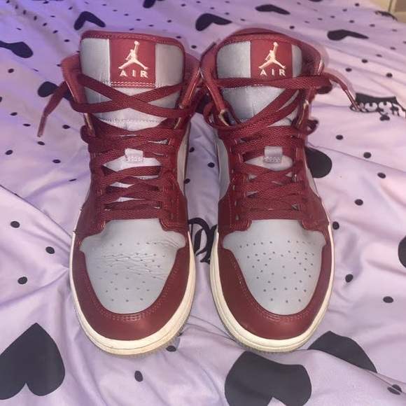 Shoes | Air Jordan Red And Gray Sneakers | Poshmark